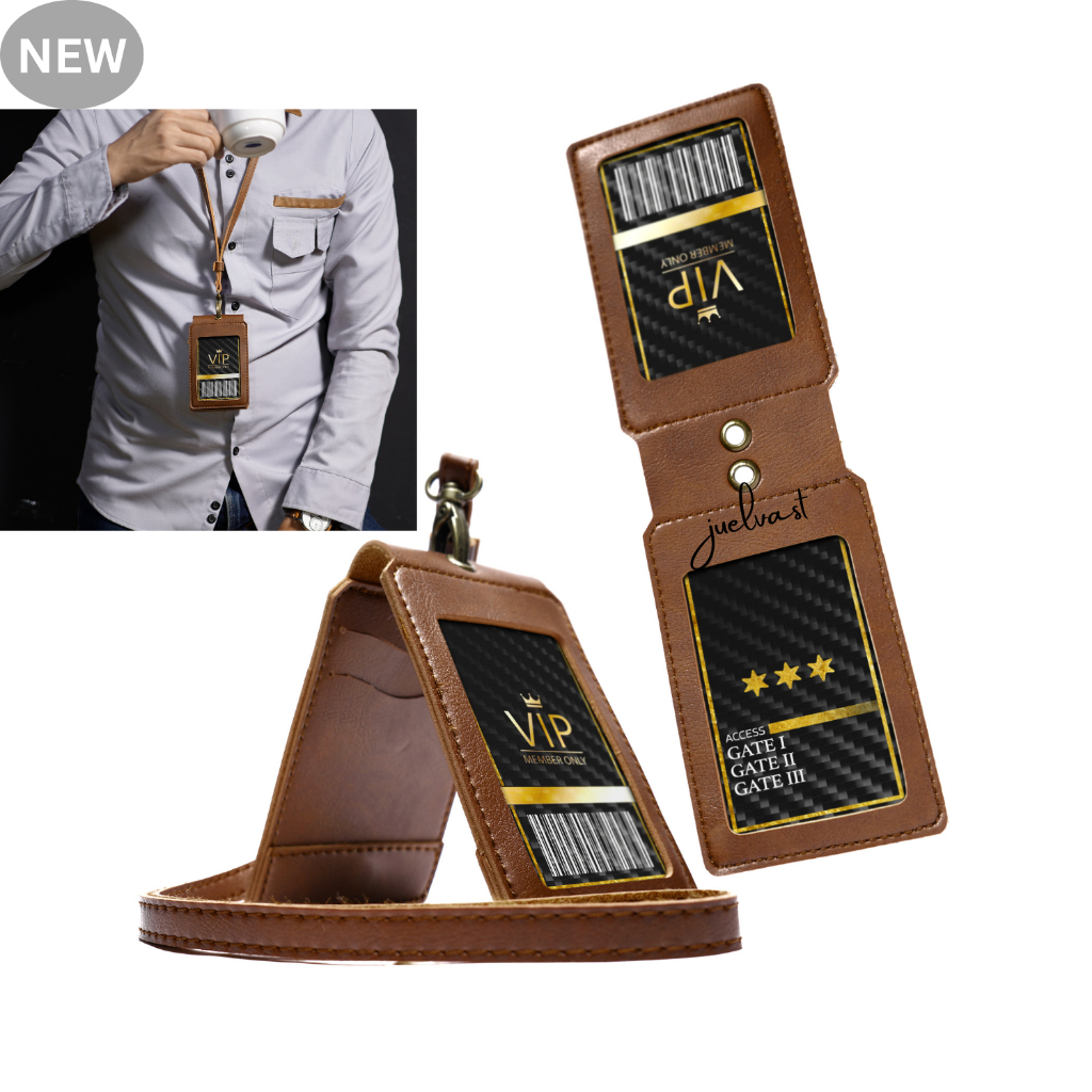 NEW - ID Card Holder 2 Mica & PU Leather Lanyard - Multifunctional ...