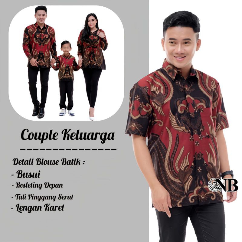 MERAH Father Mother And Son Couple Batik Clothes With The Latest Red ...