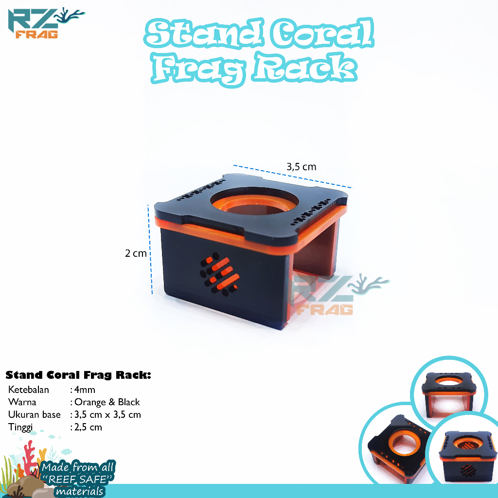 Acrylic Glow Coral Frag Rack Stand Coral Zoa Lps Sps Orange Black ...