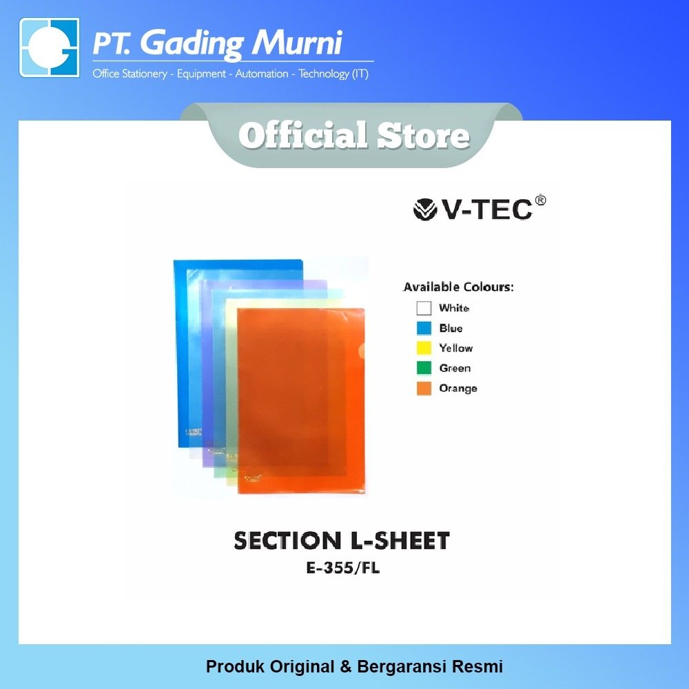V-tec MAP/SECTION L-SHEET E-355 FOLIO MIXED COLORS | Shopee Malaysia
