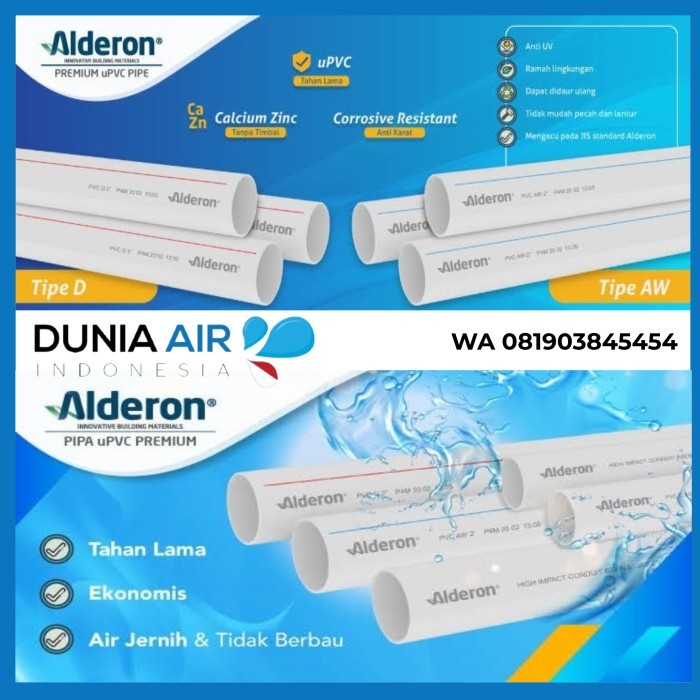 PVC pipe 1/2" white 4 meter aw alderon pipe Equivalent to Rucika AW PVC ...