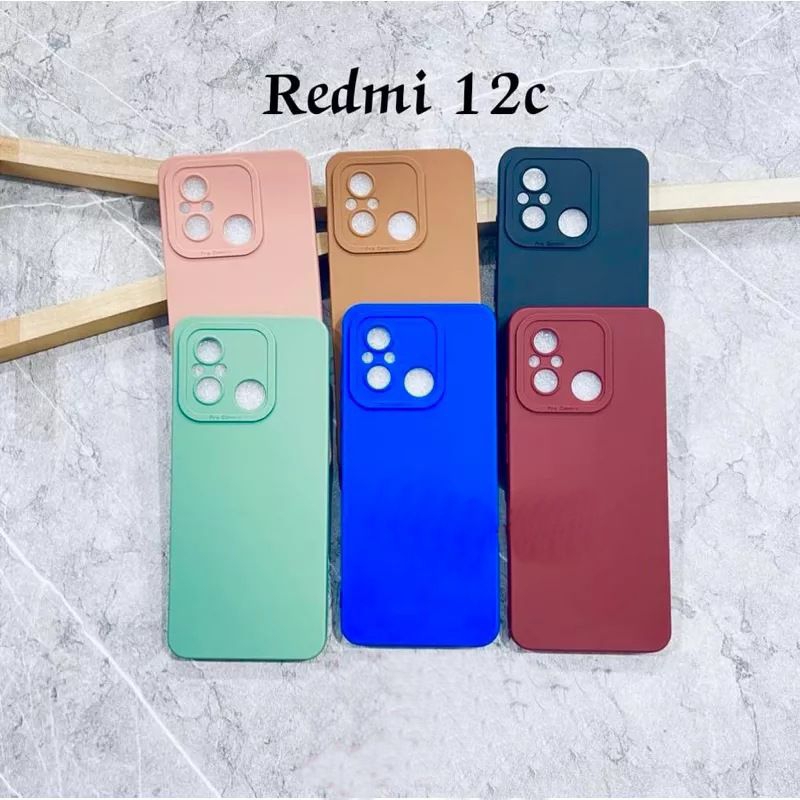 Macaron Silicone SOFTCASE CASE REDMI 12C TPU MATTE PRO CAMERA CASE ...