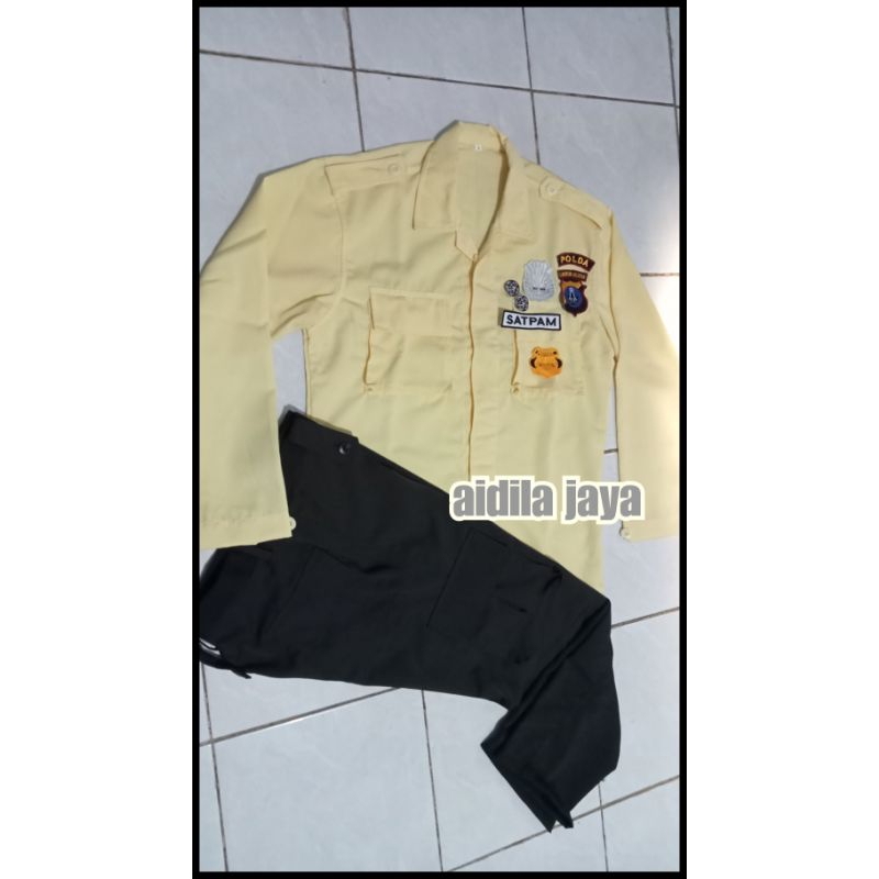 New PDL SATPAM SECURITY UNIFORM CREAM MODEL FINE TWIST MATERIAL ...