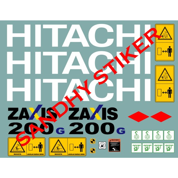 Hitachi Zaxis ZX 200g Heavy Equipment Sticker Excavator Sticker ...