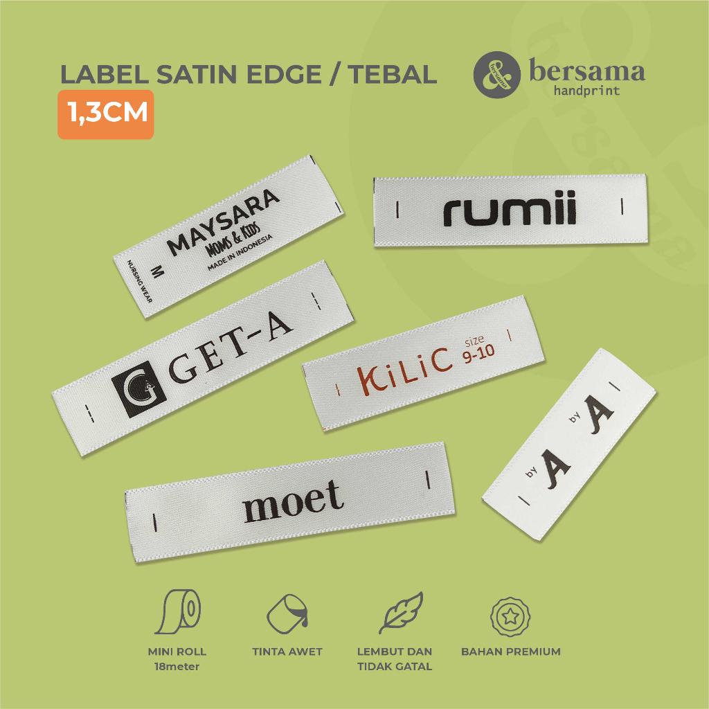 Premium Thick Satin edge Label Size 1.5cm | Shopee Malaysia