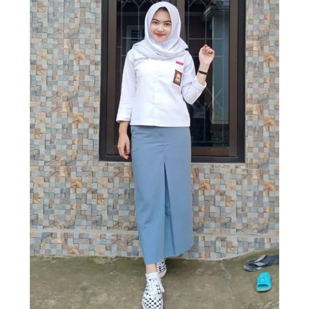 Long SPAN Skirt Middle School Girls School Uniform/MTs/SMA/SMK School ...