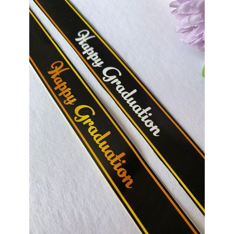 Doll graduation sash made of flower bucket with happy graduation ...