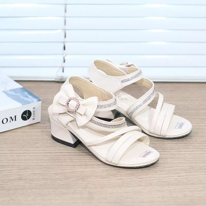 Girls' Party Sandals Side Ribbon Tofu Heels ASKA-03 | Shopee Malaysia