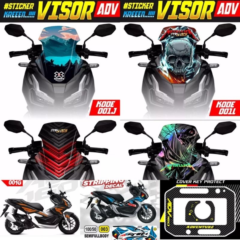 Adv 160 front visor sticker Striping / adv front shield sticker on the ...