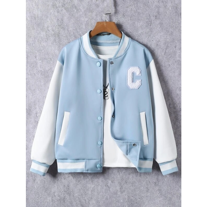 KATUN MERAH HITAM HIJAU PUTIH Versity Jackets Boys Girls Letters Made ...