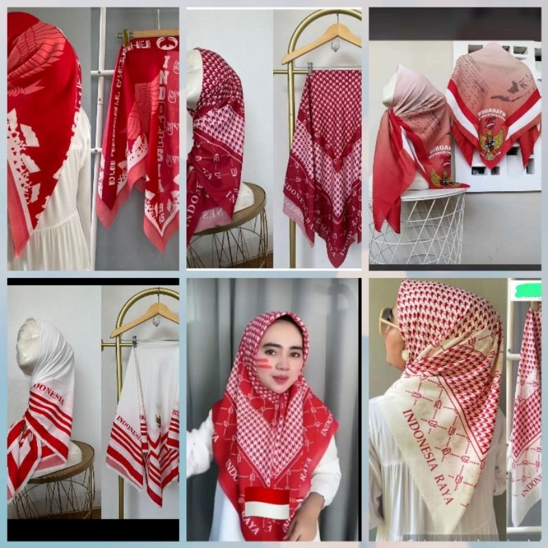 PUTIH MERAH Independence Edition Red and white hijab (All Years ...