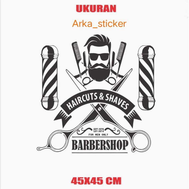 Barbershop STICKER/Hair Cut/Hair Cut STICKER/STICKER DINDEN Size ...