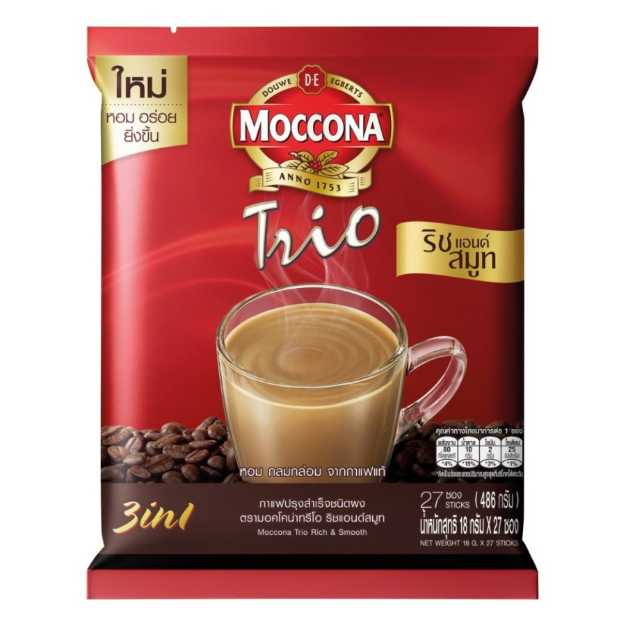 Moccona Trio 3in1 Rich & Smooth Instant Coffee 18G - 1 Sachet | Shopee ...