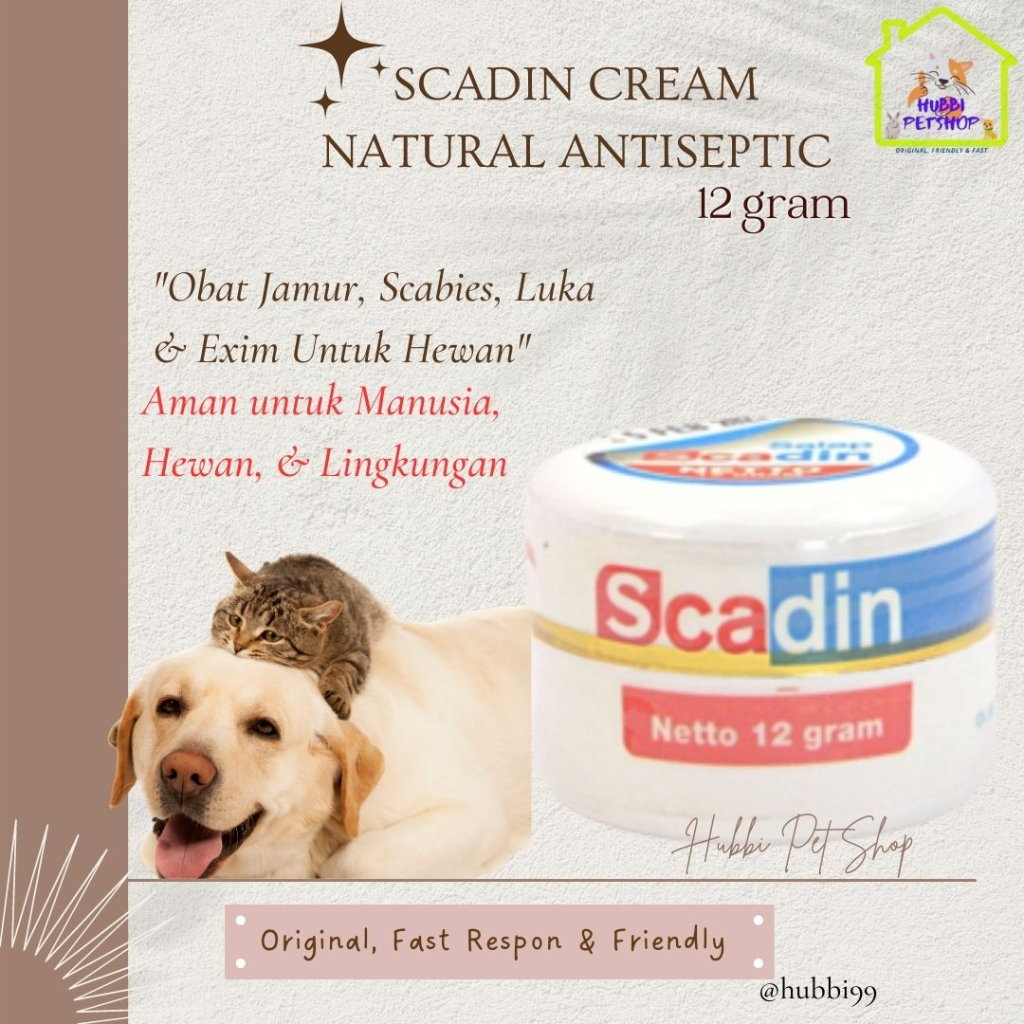 Scabies Cream Medicine for Cats Dogs Rabbits SCADIN Cream 12gram/ Cream ...