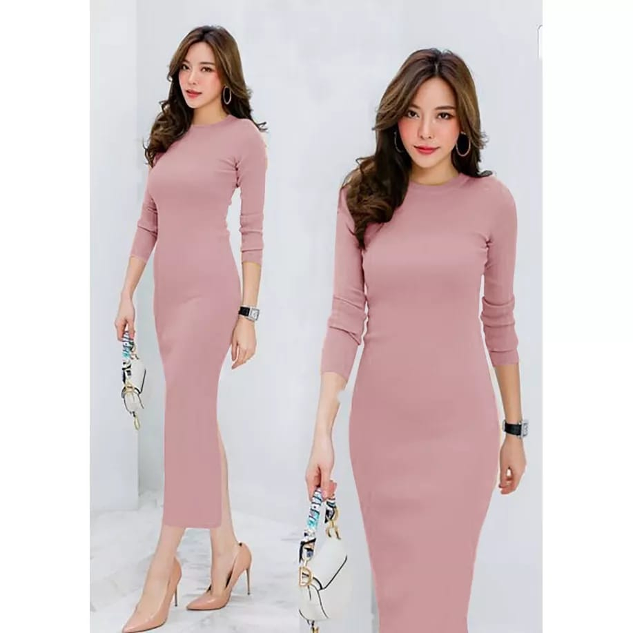 New DRESS LEXY RAJUT KOREAN STYLE/DRESS WANITA RAJUT BODYCON/MIDI DRESS ...