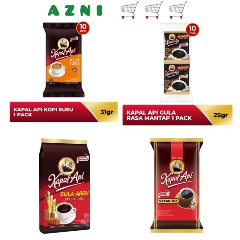 KAPAL API Coffee All Variants 10 Sachets - Special Mix/ Sugar/ Palm ...