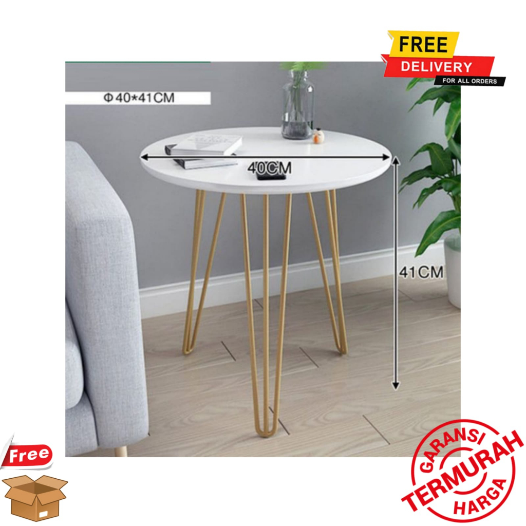 40cm Gold Round Table / Terrace Table Round Coffe Minimalist Corner ...