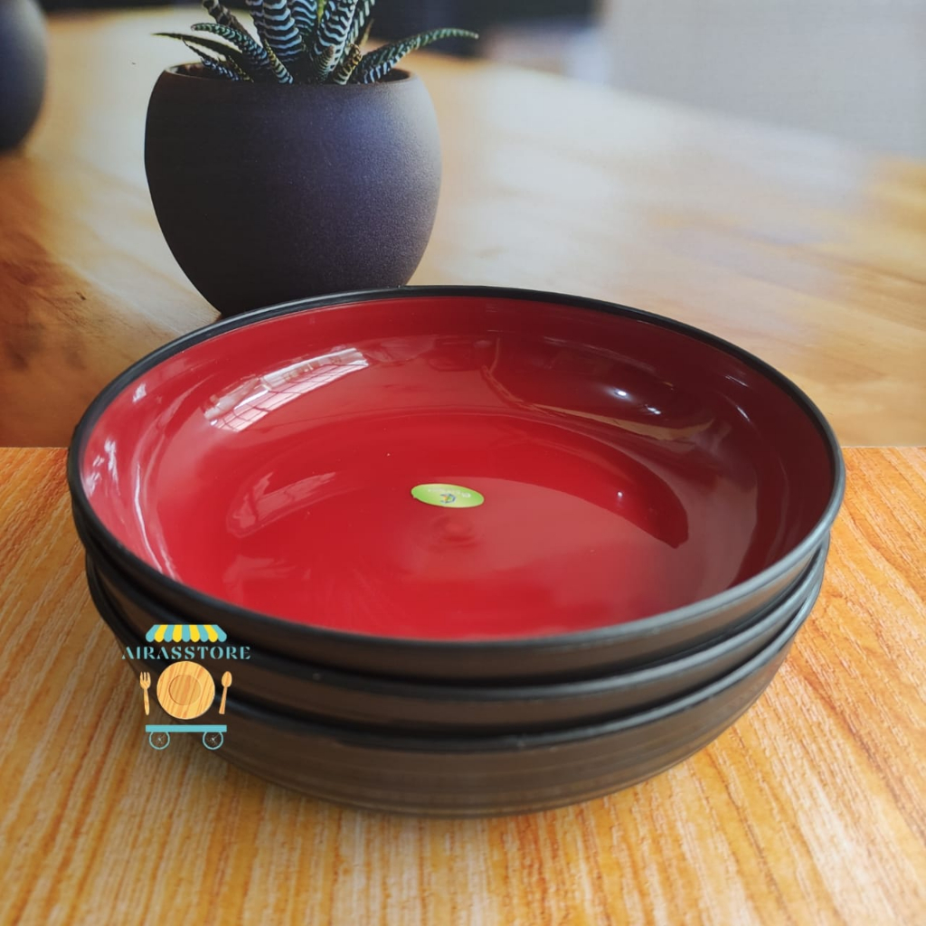 1 DOZEN (12 PCS) RAMEN PLASTIC PLATES CONCAVE ROUND JAPANESE PLATES ...