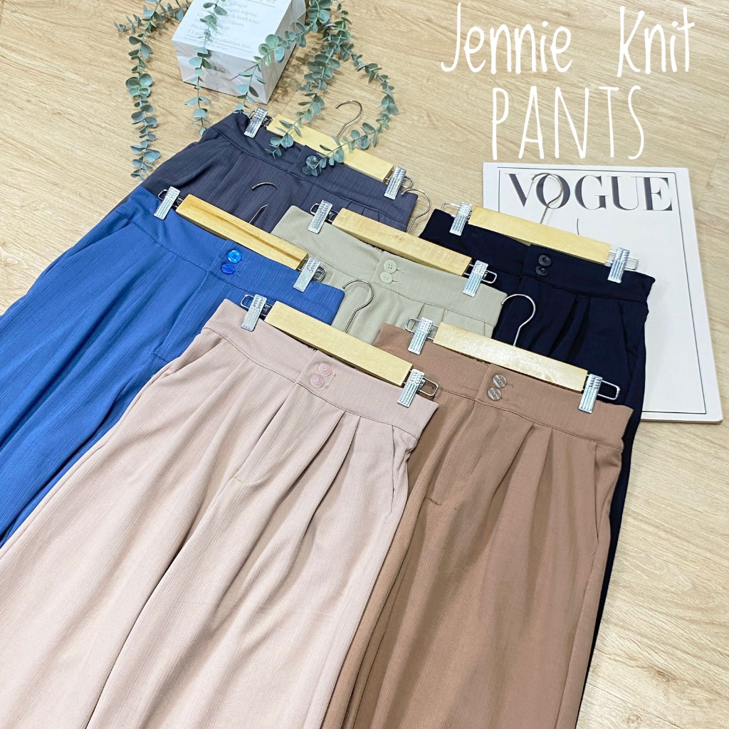 Highwaist Knit Culottes Jennie Knit Pants Cullote - Women's 2 Button ...