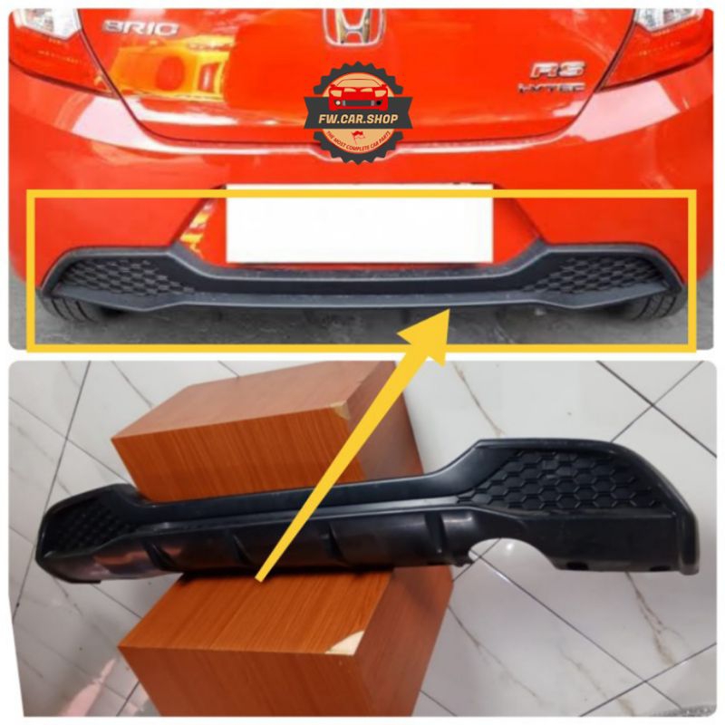 Rear DIFFUSER SKIDPLATE REAR BUMPER ALL NEW BRIO 2018 AND UP TYPE RS ...