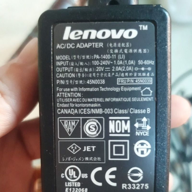 Original Lenovo 20V 2A Adapter WITHOUT POWER CABLE Factory Built-in ...