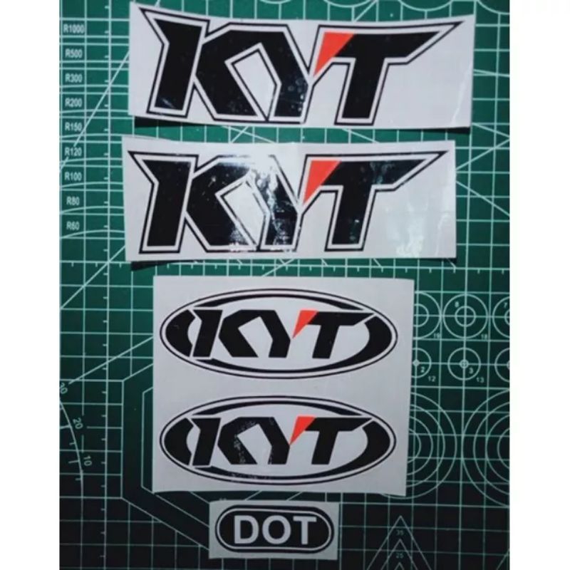 Kyt helmet logo stickers set front rear right left, cutting stickers ...