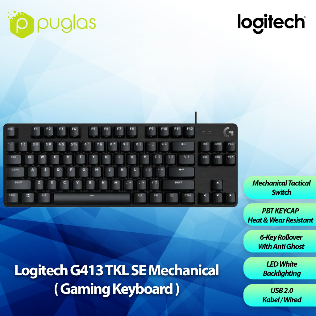 Logitech G413 TKL SE Mechanical Gaming Keyboard USB Computer Laptop PC ...