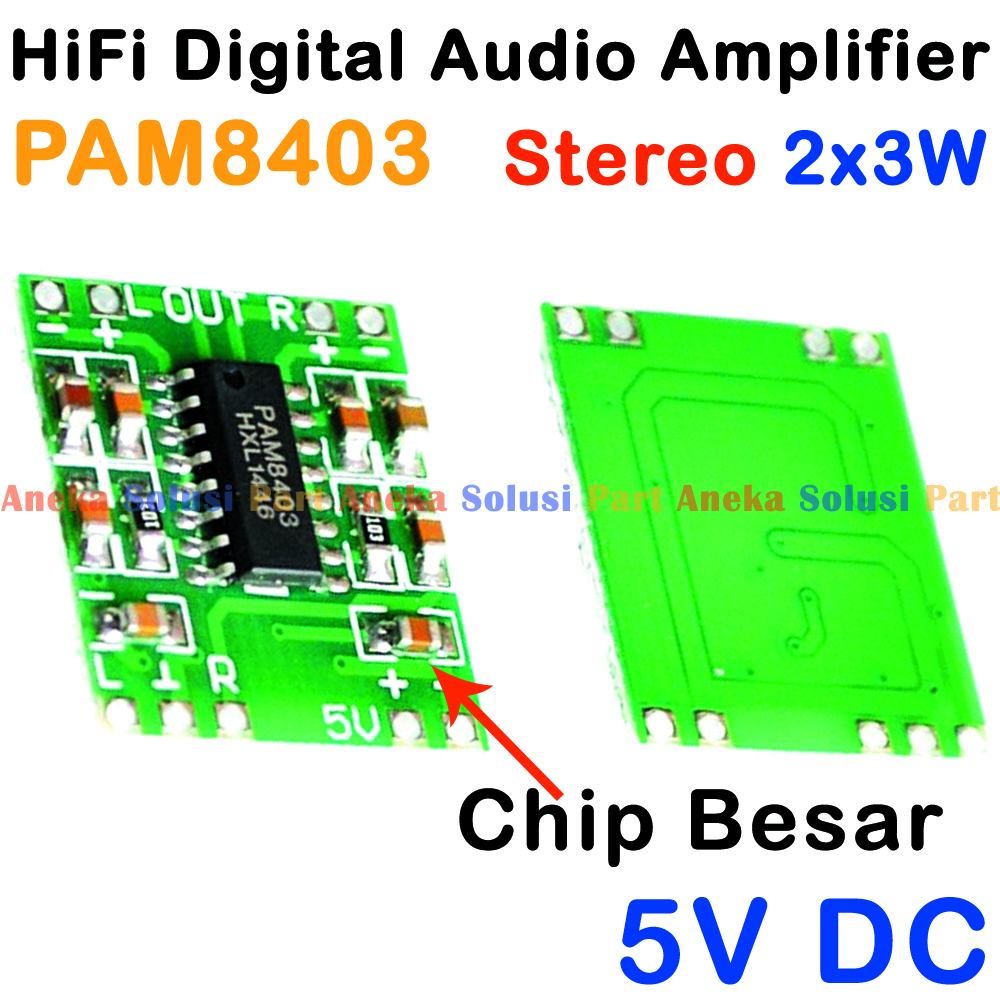 Micro PAM8403 Mini Digital Audio Amplifier PAM 8403 Stereo 2x3W 5V DC ...
