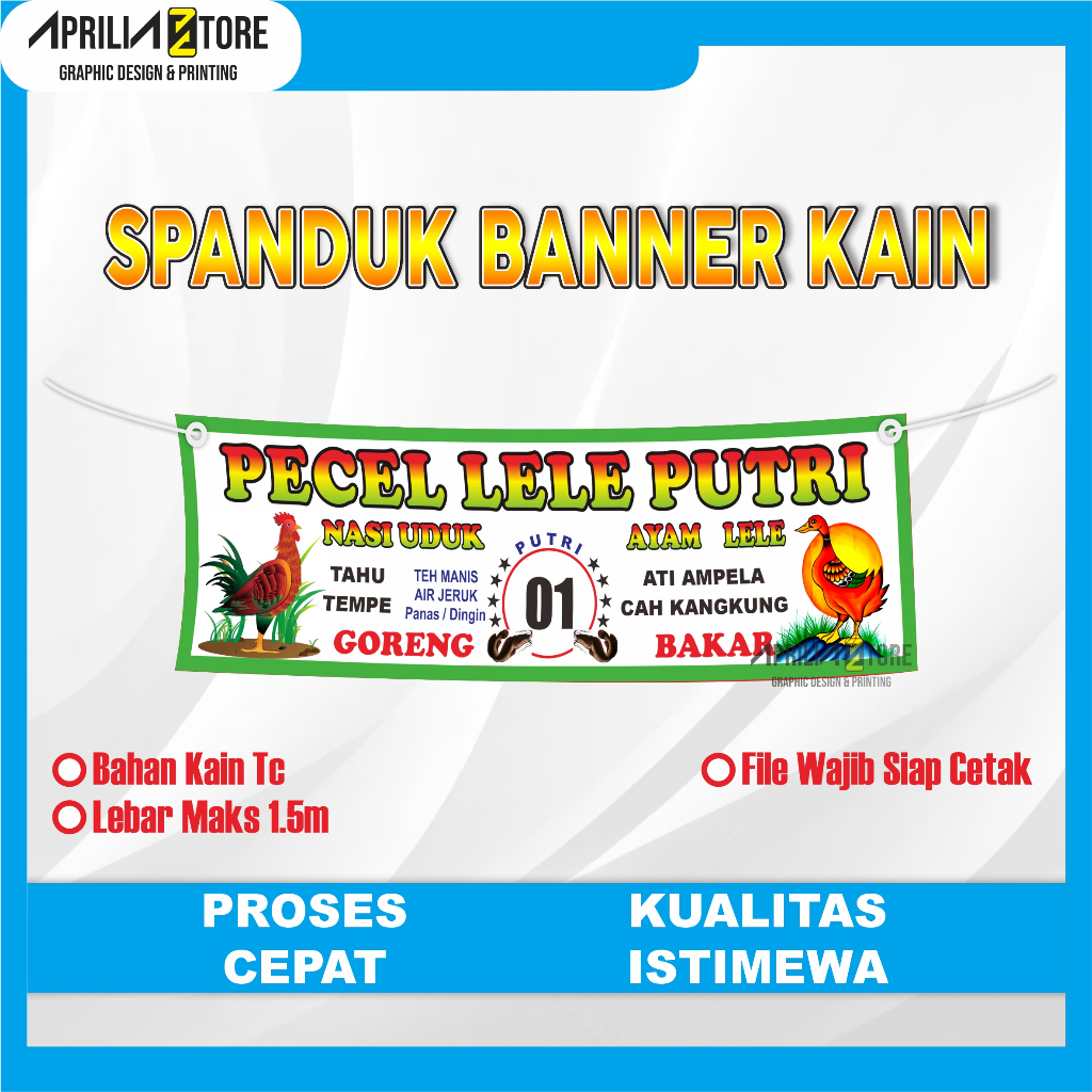 Cloth BANNER PECEL LELE SEAFOOD FRIED RICE SATE MADURA SOTO LAMONGAN ...