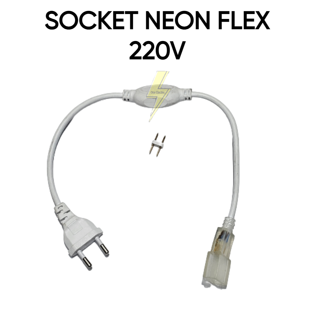 220v Neon Flex LED Plug Socket 2 Pin Neon Hose Light Adapter | Shopee ...