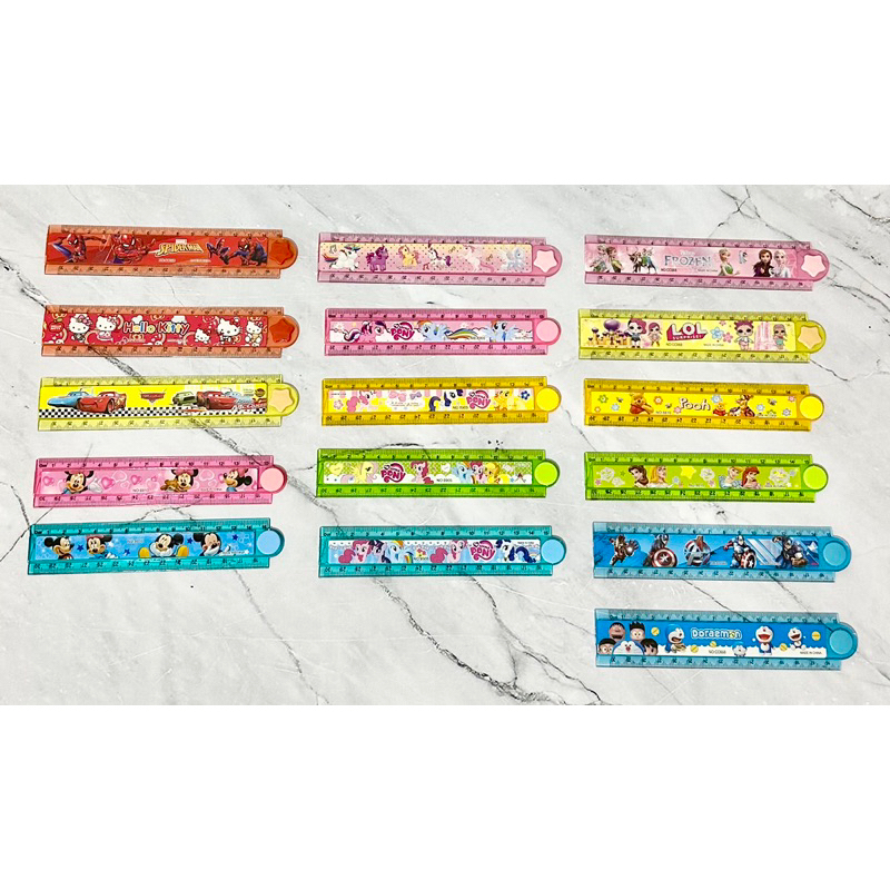 Folding ruler Folding ruler Short ruler Extendable 30cm Cartoon frozen ...