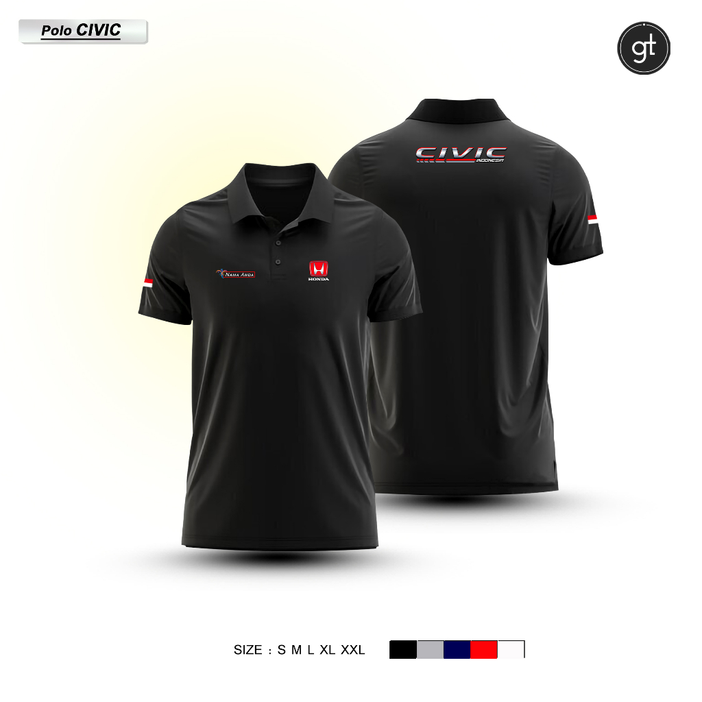Honda CIVIC Indonesia polo shirt Free Chest Name | Shopee Malaysia