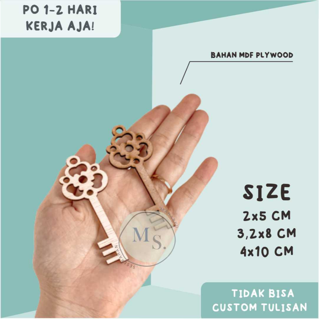 Chipboard MDF WOODEN KEY / Triplex / Decoration / Dowry / Offerings ...