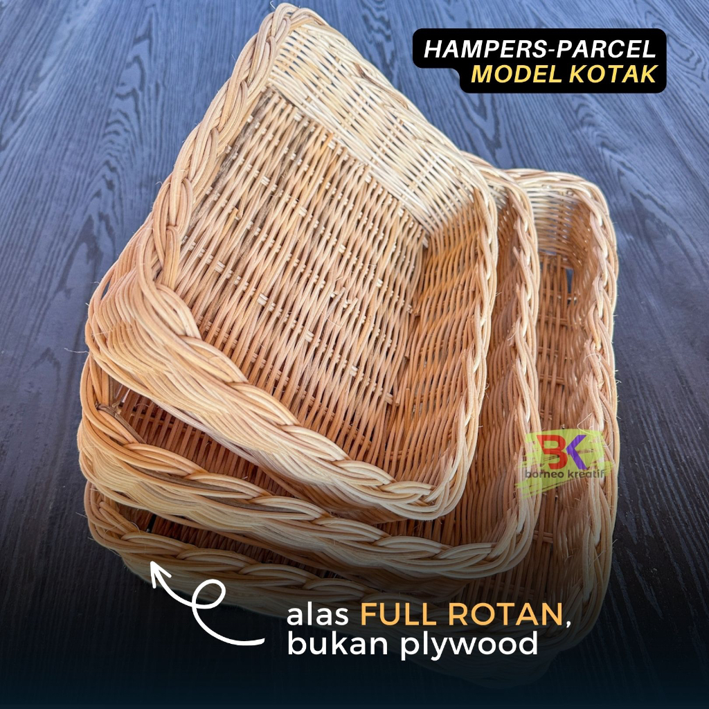 Multi-purpose rattan box | Rattan hamper box | Square rattan parcel ...