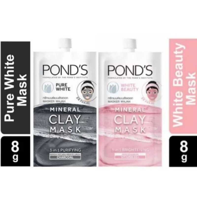 Pond's pure white mineral clay mask 8g | Shopee Malaysia