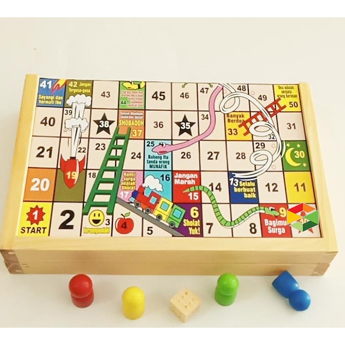 KAYU Pine WOOD LADDER AND LUDO TOY SNI | Shopee Malaysia