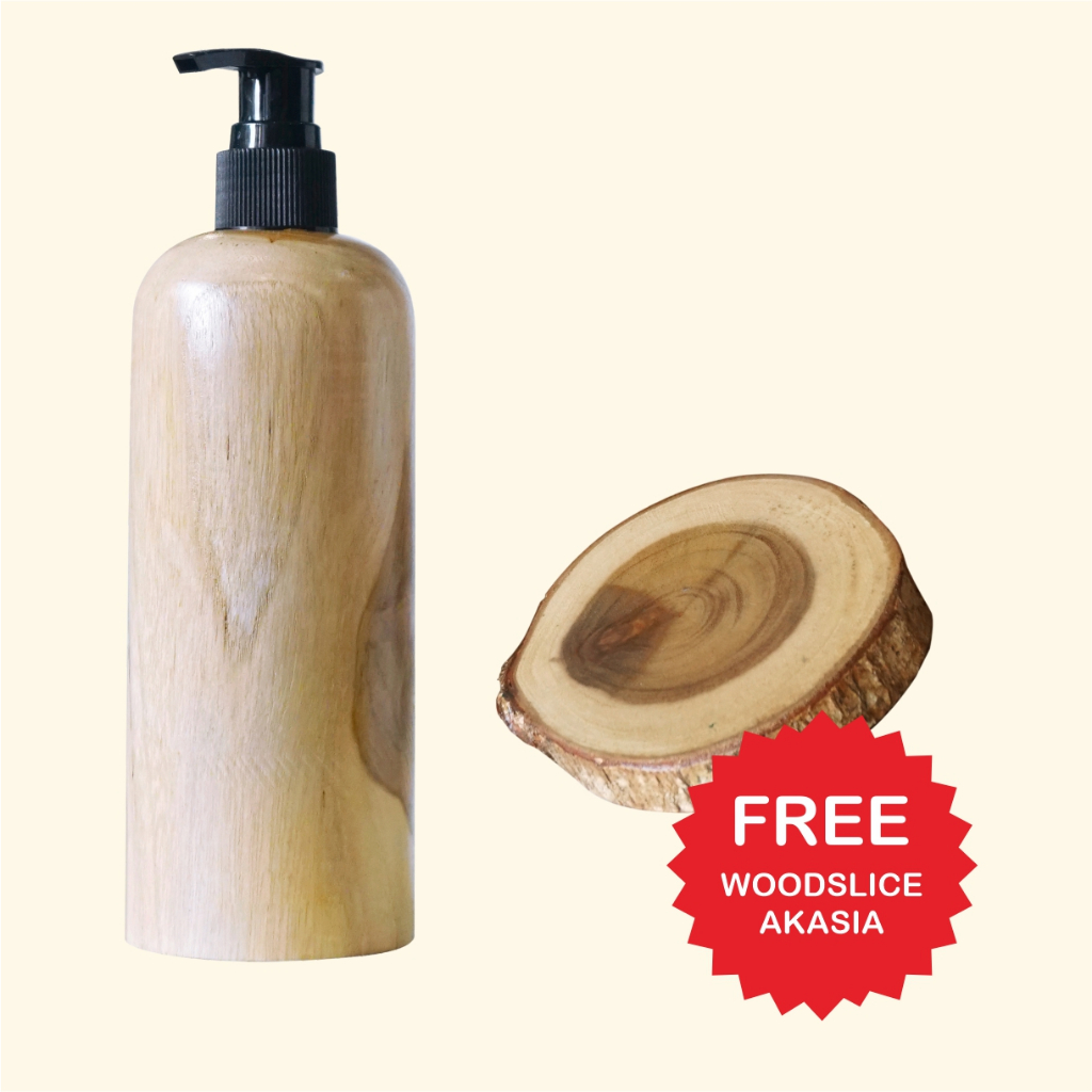 KAYU Dekayu - Teak Pump Storage | Wood Liquid Pump | Minimalist Wooden ...