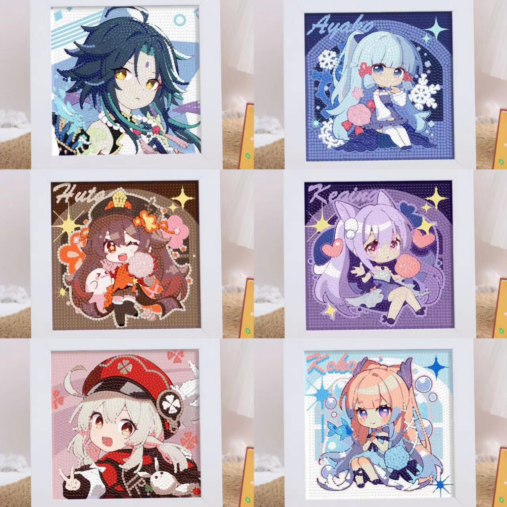 5d Diamond Painting set Genshin impact Kamisato Ayaka/Hu Tao/Klee/Xiao ...