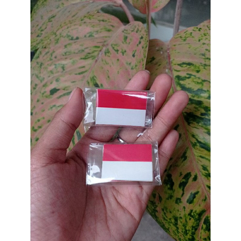 MERAH PUTIH (10pcs) Red and White Flag Cheek Stickers Red and White ...