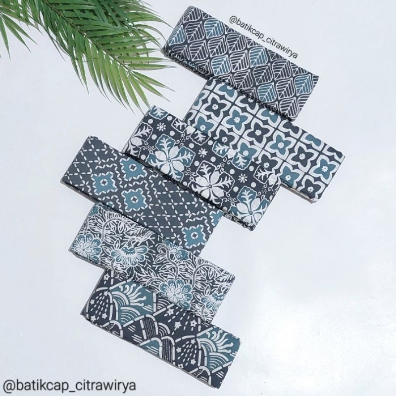 Garutan stamped batik cloth in two colors, turquoise and gray. | Shopee ...