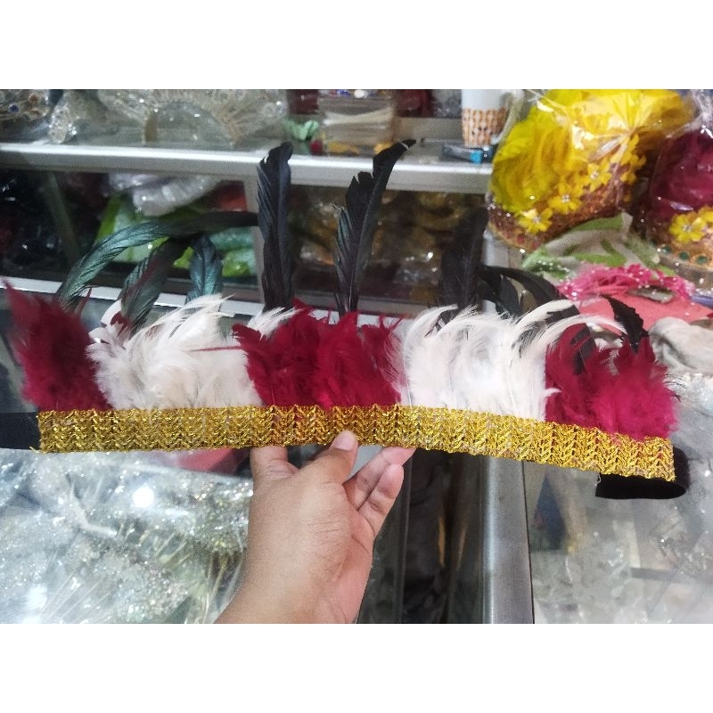MERAH PUTIH Papuan dayak Traditional Feather Hat Around The Traditional ...
