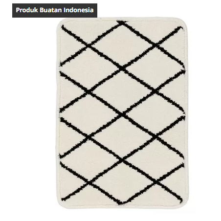 HITAM PUTIH [IKEA] Sparvbomal Bathroom mat, white/black and white ...