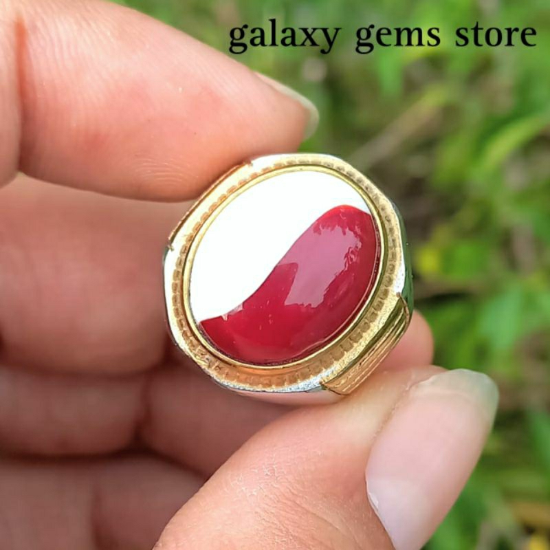 MERAH PUTIH Super Cool Red And White Stone Ring | Shopee Malaysia