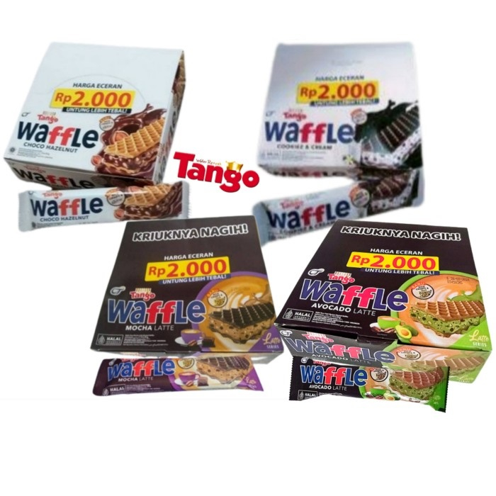(1 Box Contains 12) TANGO WAFFLE 25gr Crispy Sweet Box Packaging ...