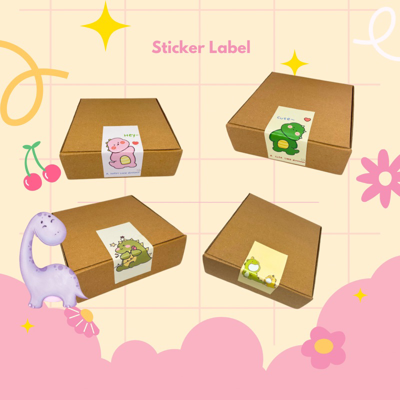 Cute AESTHETIC DINO LABEL STICKER | Shopee Malaysia