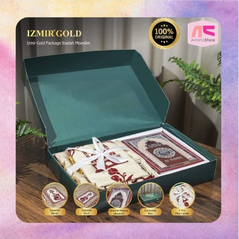 Premium Hampers Muslim Worship Tools Izmir Gold Package (Sajadah, Al ...
