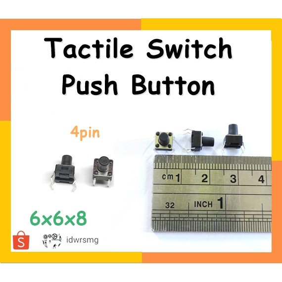 Small Tactile Switch 4 pin 6mm 6mm height 8 mm | Shopee Malaysia