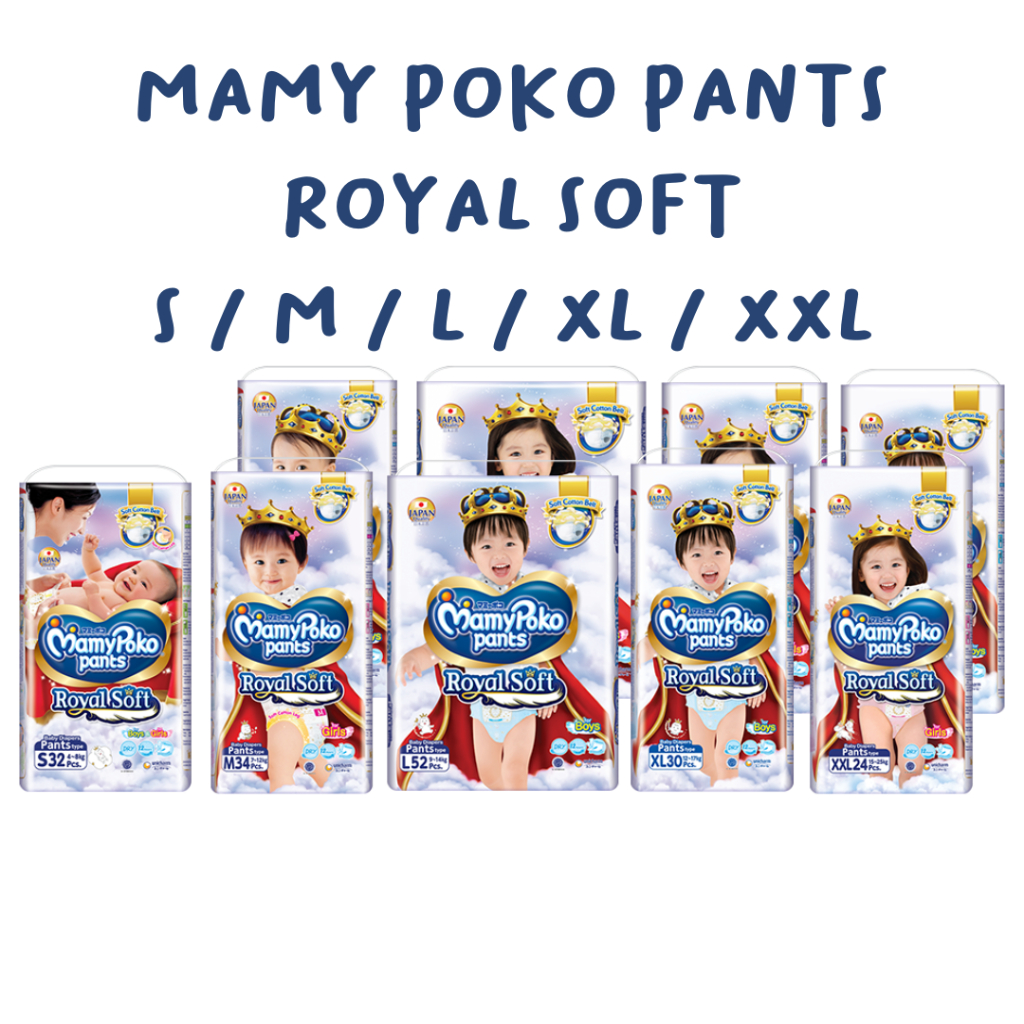 Mamypoko Pants Royal Soft Boy Girl S/M/L/XL/XXL mamy poko diapers Pants ...