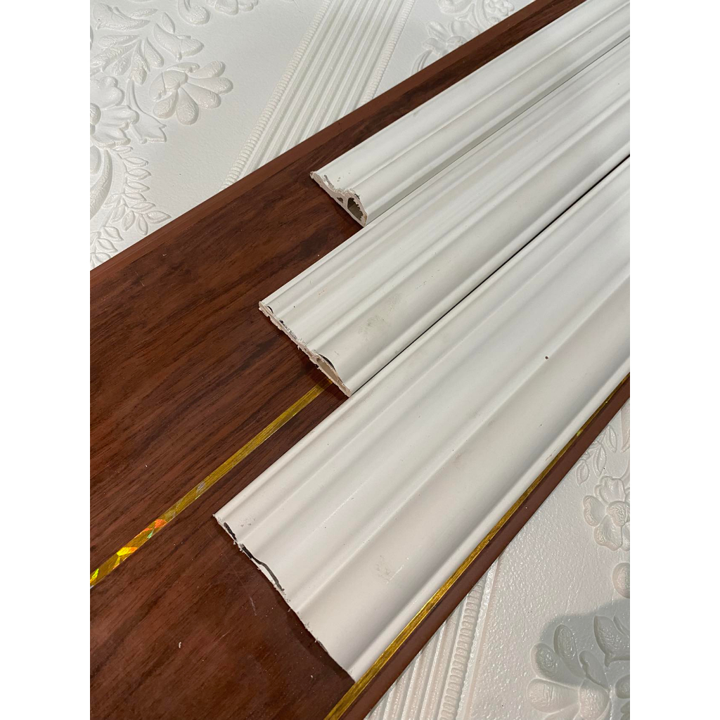 PUTIH Wallmoulding PVC Material 4m Long White Dove/ Trim Molding PVC ...