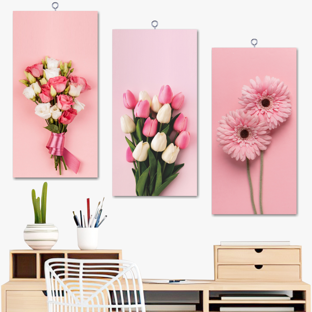 HIASAN DINDING KAYU Wall Hanging Flower WALL DECOR Bouquet (15x30 cm ...
